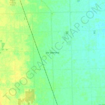Ida Township topographic map, elevation, terrain