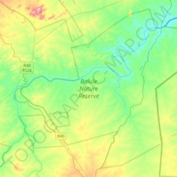 Balule Nature Reserve topographic map, elevation, terrain