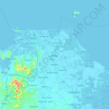 Panay topographic map, elevation, terrain
