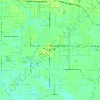 Youngsville topographic map, elevation, terrain