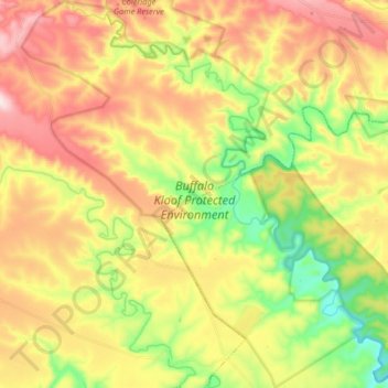 Buffalo Kloof Protected Environment;Buffalo Kluff Private Game Reserve topographic map ...