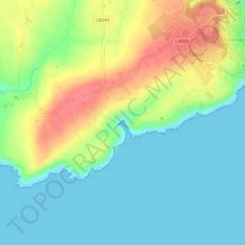 Portally Cove topographic map, elevation, terrain