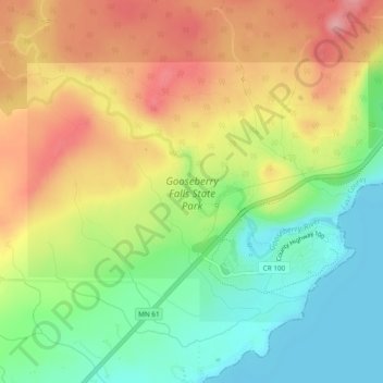 Gooseberry Falls State Park topographic map, elevation, terrain