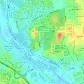 Adda Height Recreation Park topographic map, elevation, terrain
